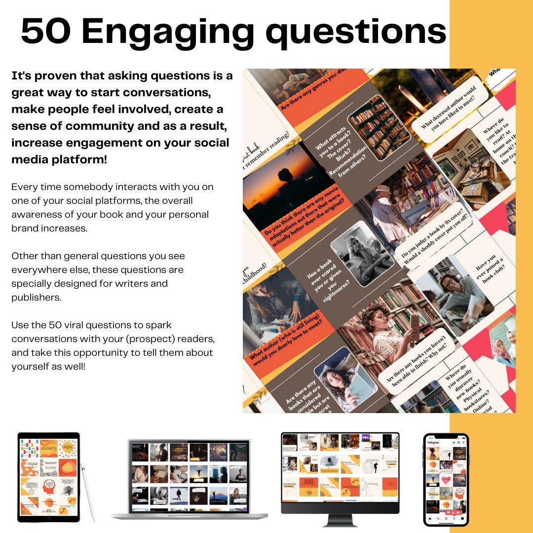 50 Engaging Audience Question Templates for Writers and Authors - Etsy