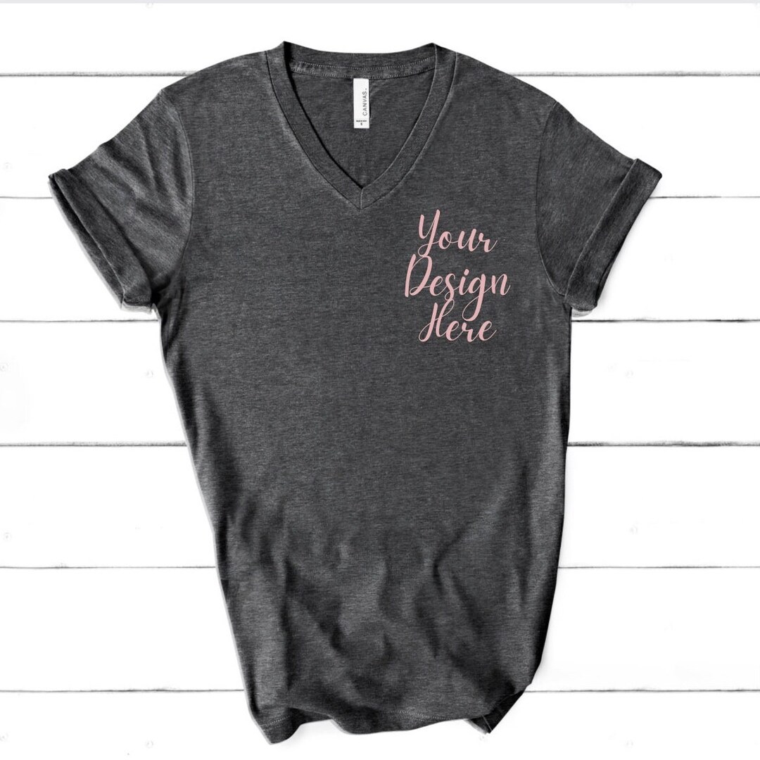 Custom V Neck Shirt, Your Text V Neckline, Personalized Shirts ...