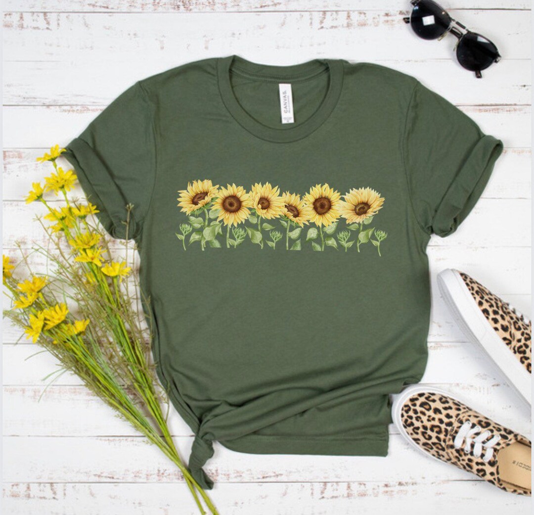 Sunflower Shirt, Botanicals Shirt, Sunflowers Shirt, Spring Shirts ...