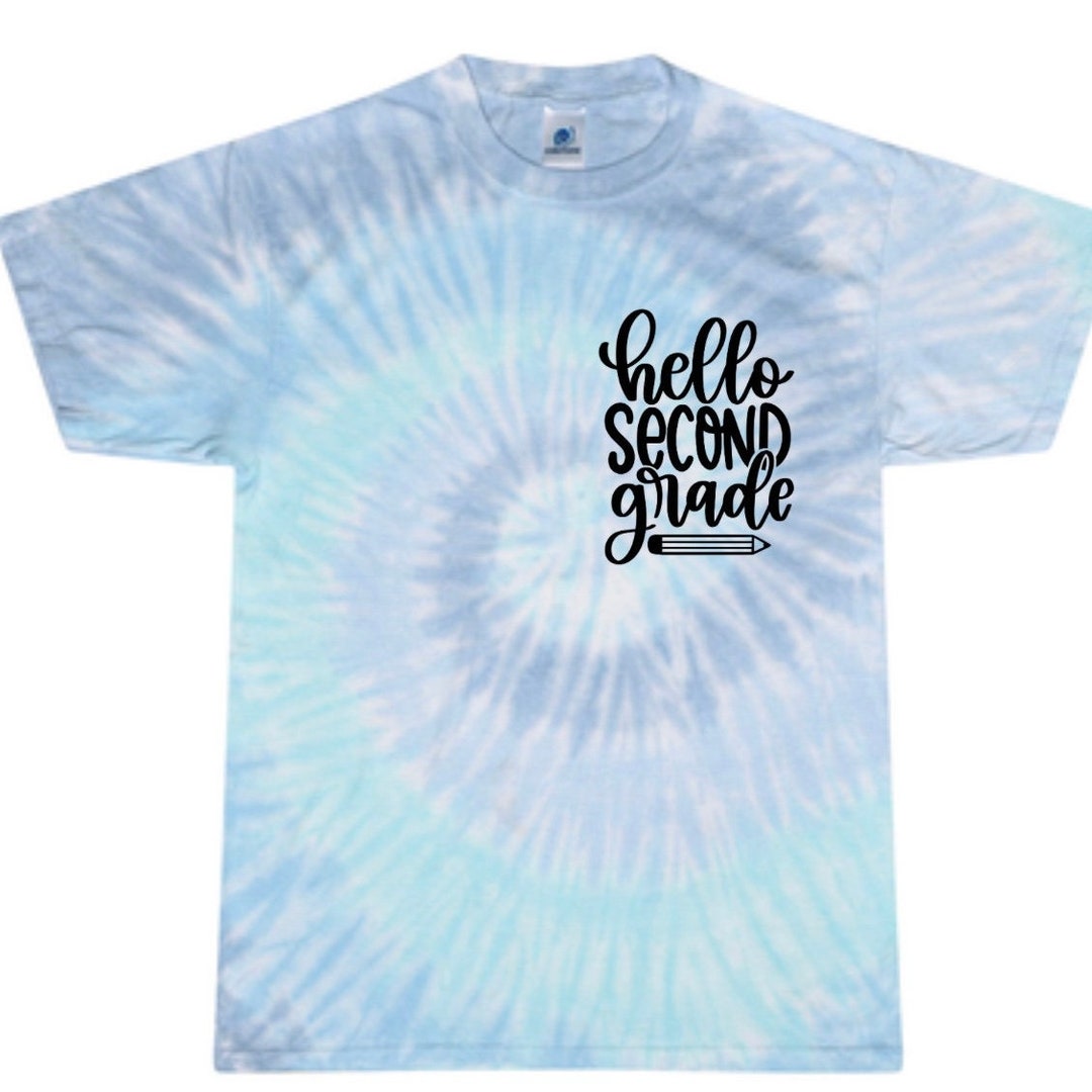 First Day of School Tie Dye Shirt, Blue Kids Tie Dye Shirts, 1st 2nd ...
