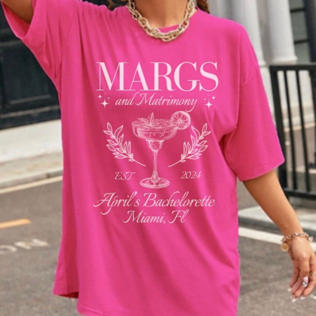 Margs Matrimony Custom Bachelorette Party Shirt, Margarita Bachelorette ...