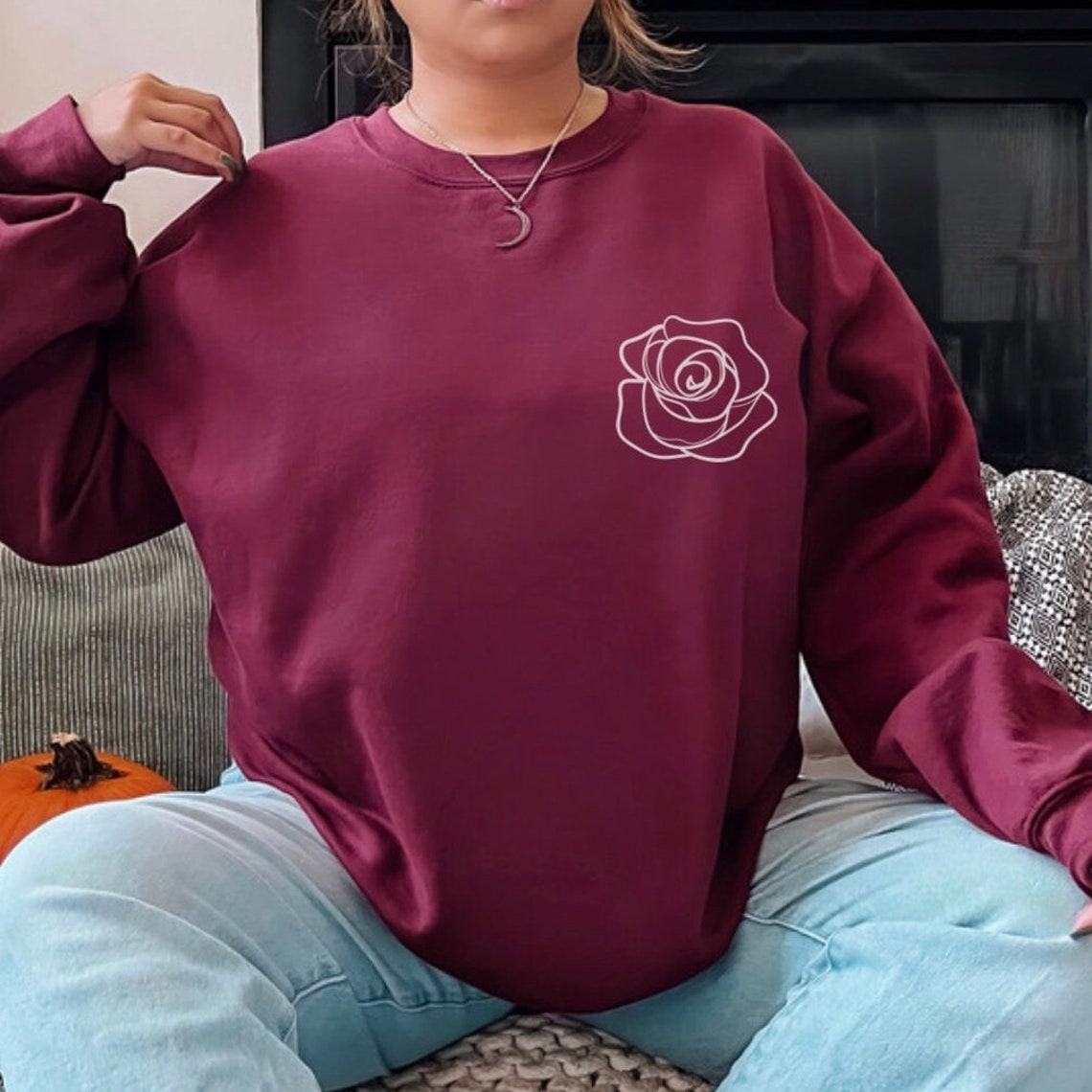 Rose Graphic Sweatshirt, Rose Sweater, Plant Lover, Flower Shirt ...