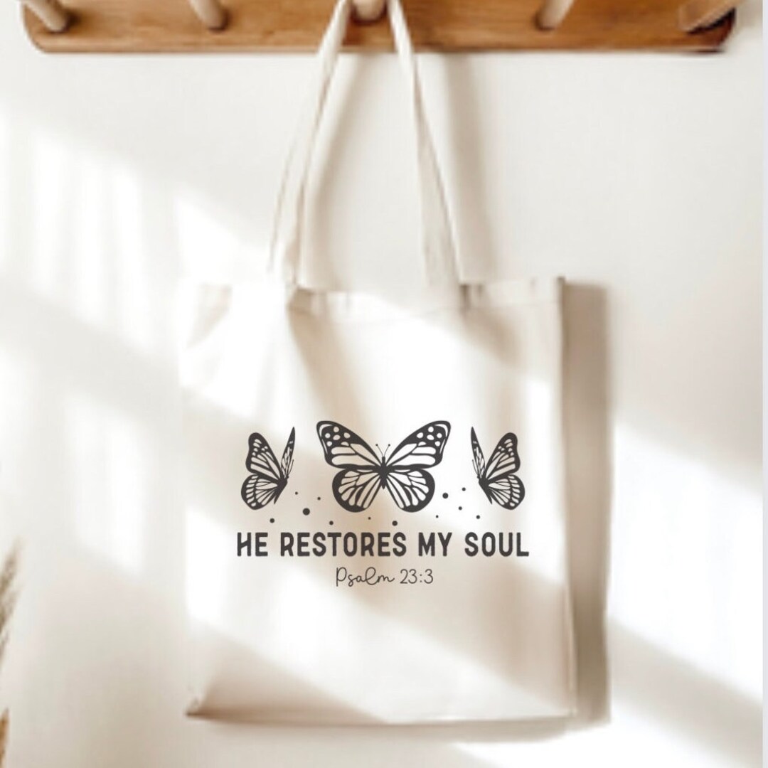 Christian Tote Bag, Canvas Tote Bag, Book Bag, Bible Verse Bag, Jesus ...