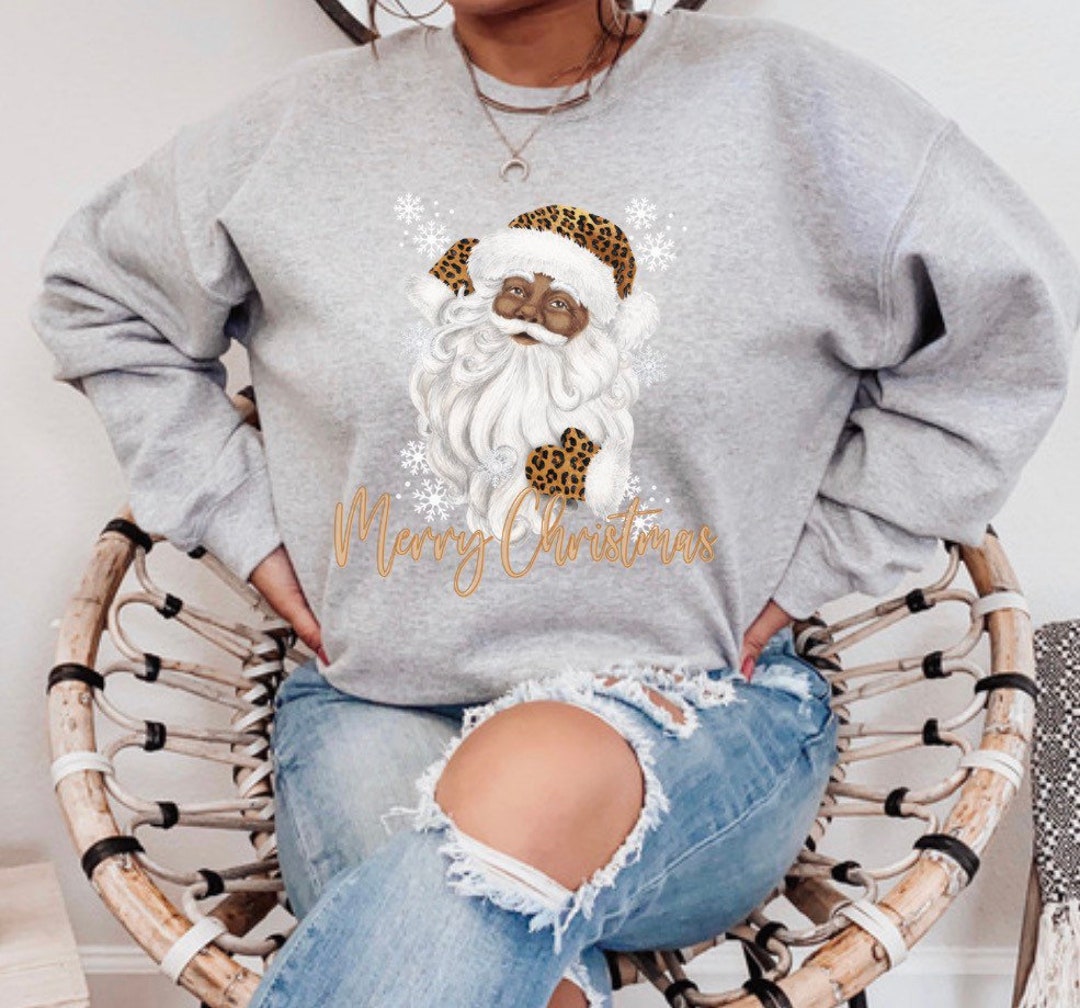 Black Santa Claus Crewneck Sweatshirt, Santa Claus Shirt, African ...