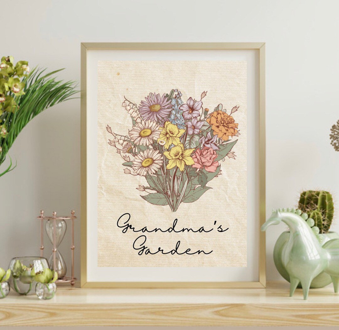 Personalized Birth Flower Bouquet, Custom Family Gift, Family Birth ...