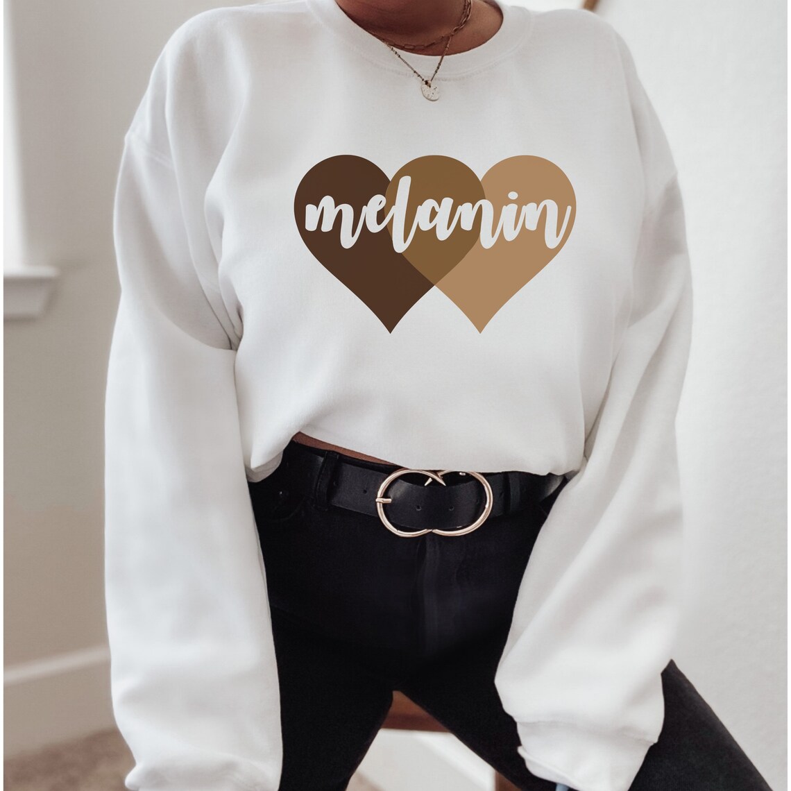Melanin Shirt Melanin Heart Sweatshirt Black Woman Tee Black Girl Magic ...