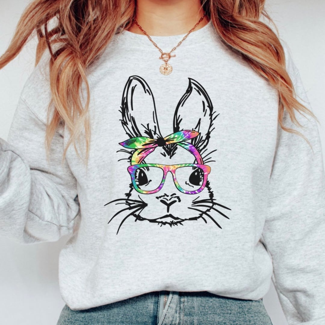 Cute Bunny Sweater, Bunny Ears, Bunny Mom Sweatshirt, Rabbit Sweater ...
