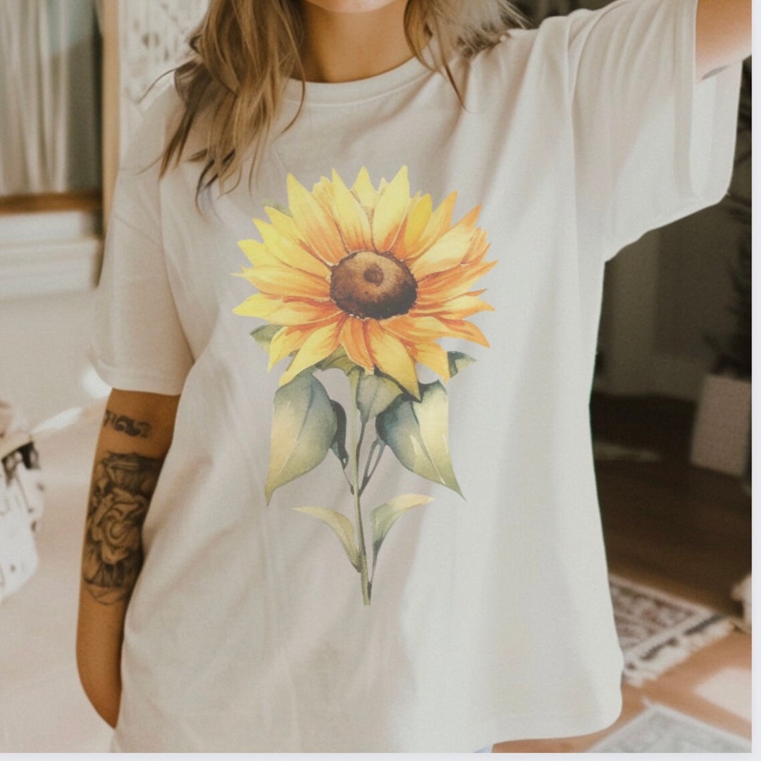 Sunflower Shirt, Flower Shirt, Spring Sunflower Tshirt, Garden Shirt ...