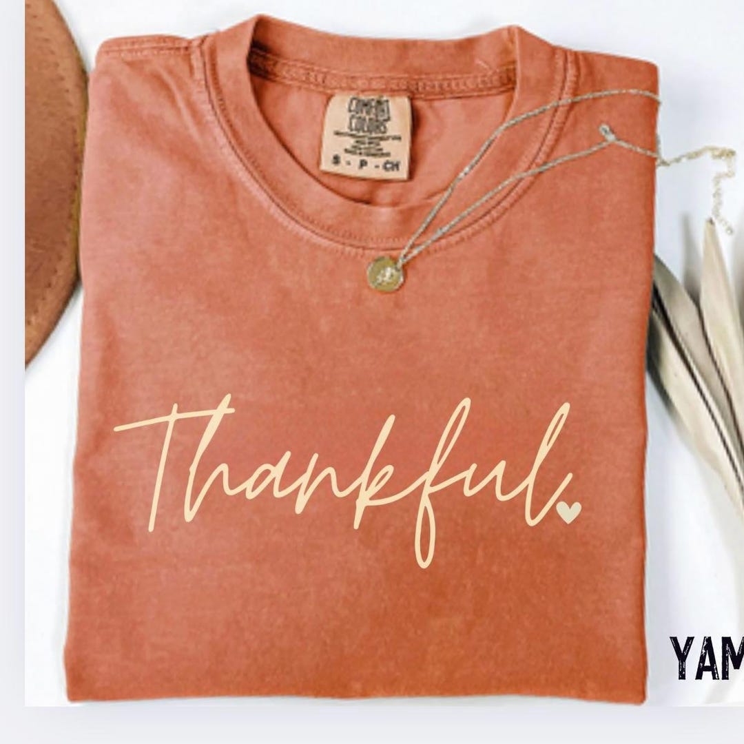Thankful Shirt, Grateful Shirts, Comfort Colors, Thanksgiving Tshirt ...