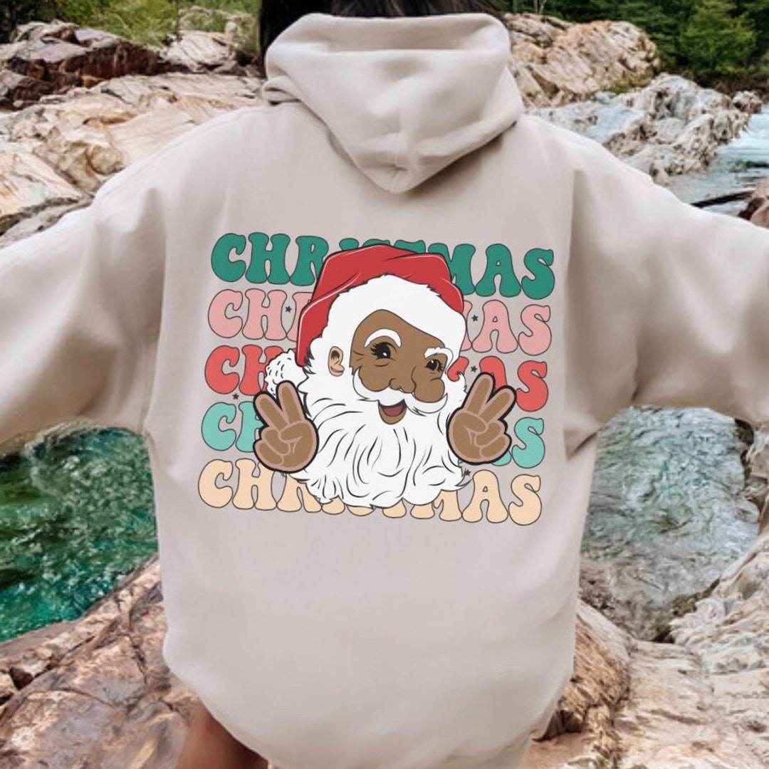 Black Santa Sweatshirt, Black Santa Hoodie, Cute Black Santa, African ...