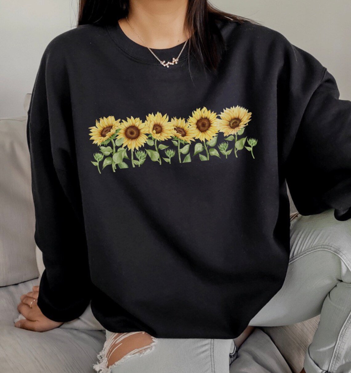 Sunflower Crewneck Sweatshirt, Sunflower Lover Shirt, Gift for Gardener ...