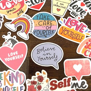 Self Love Stickers Pack, Self Care Stickers, Mental Health Stickers ...