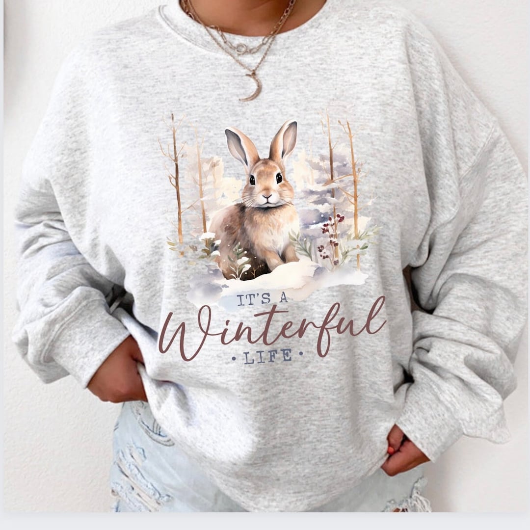 Bunny Sweatshirt, Winter Cute Bunny Sweaters, Rabbit Sweatshirt, Winter ...