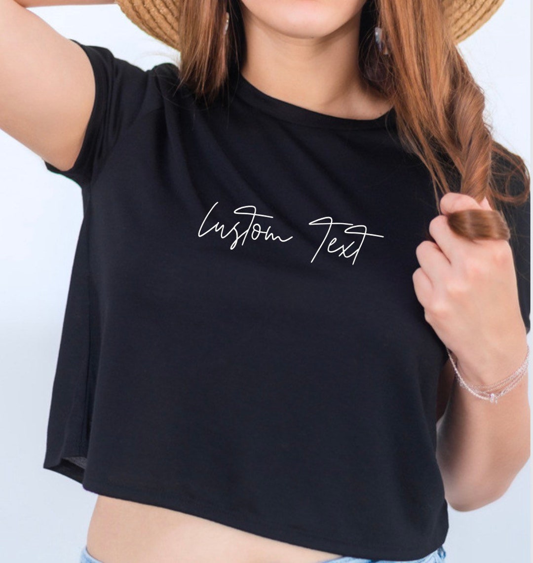 Custom Crop Top, Personalized Crop Top, Plus Size Crop Shirt, Your Logo ...