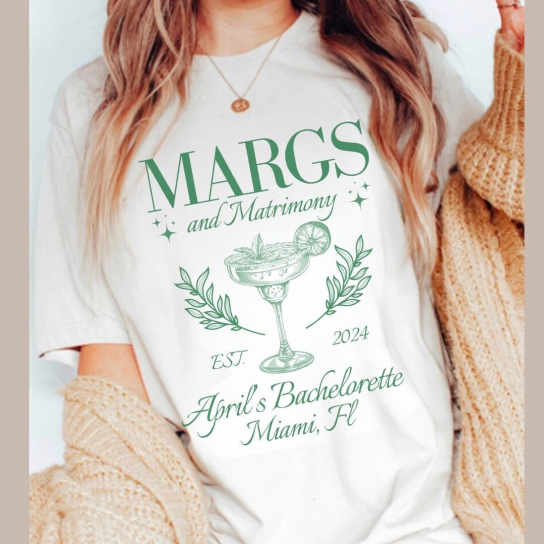 Margs Matrimony Custom Bachelorette Party Shirt, Margarita Bachelorette ...