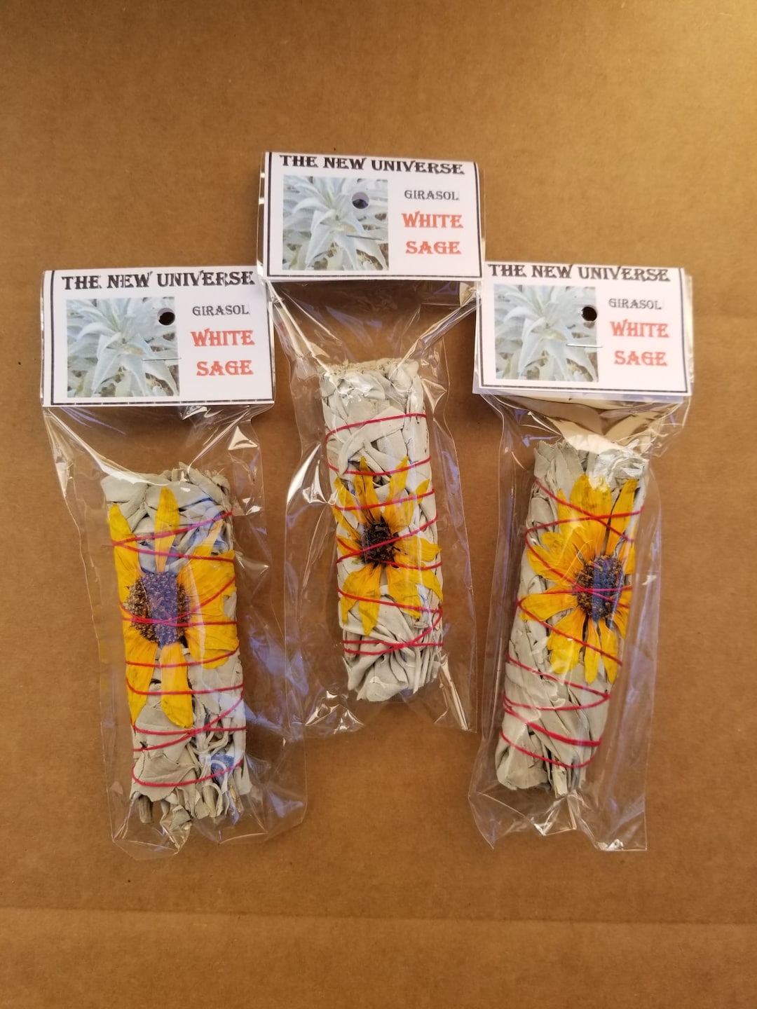 3 Pack Sunflower 4 Inch White Sage Smudge Sticks Bundles Free U.S ...