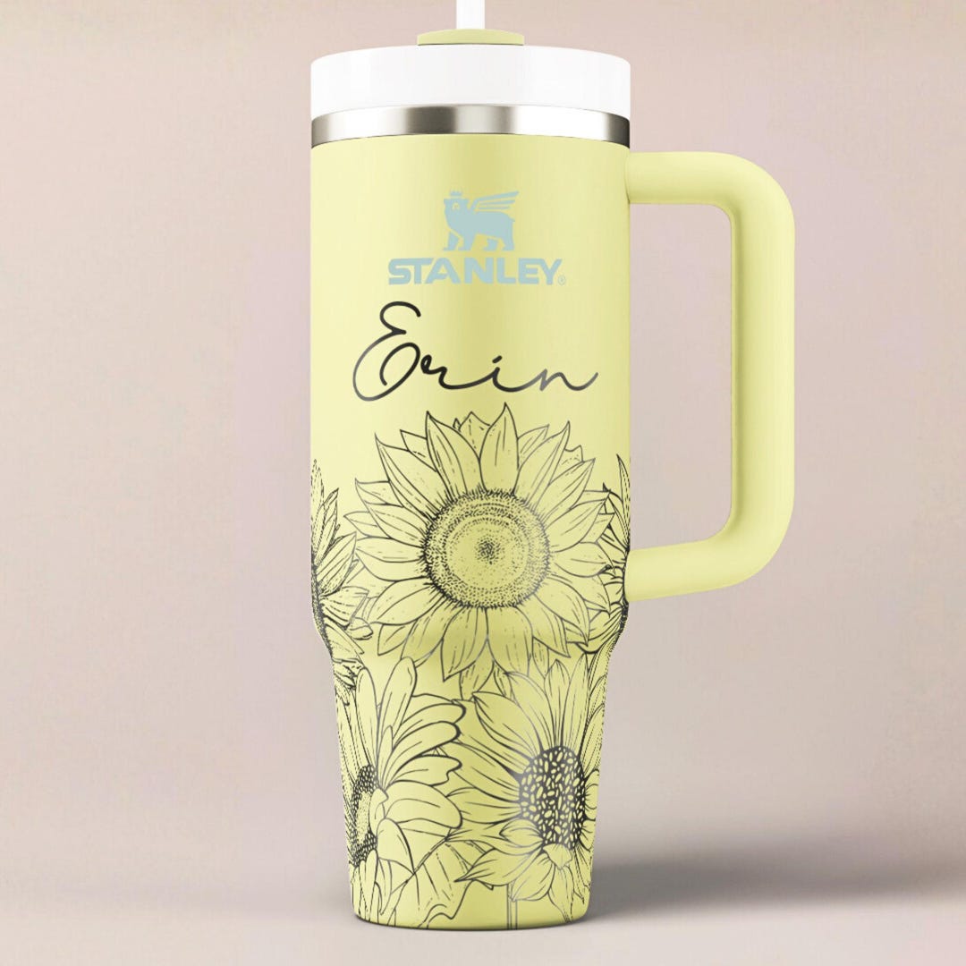 Sunflower Stanley Tumbler Personalized Gift Flower Design Insulated Cup ...