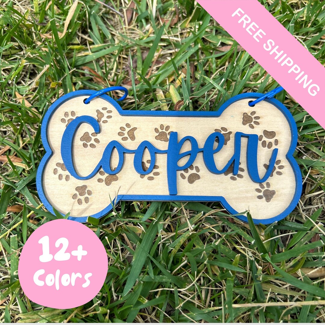 Personalized Dog Crate Name Sign Custom Wooden Pet Name Tag Dog Kennel ...