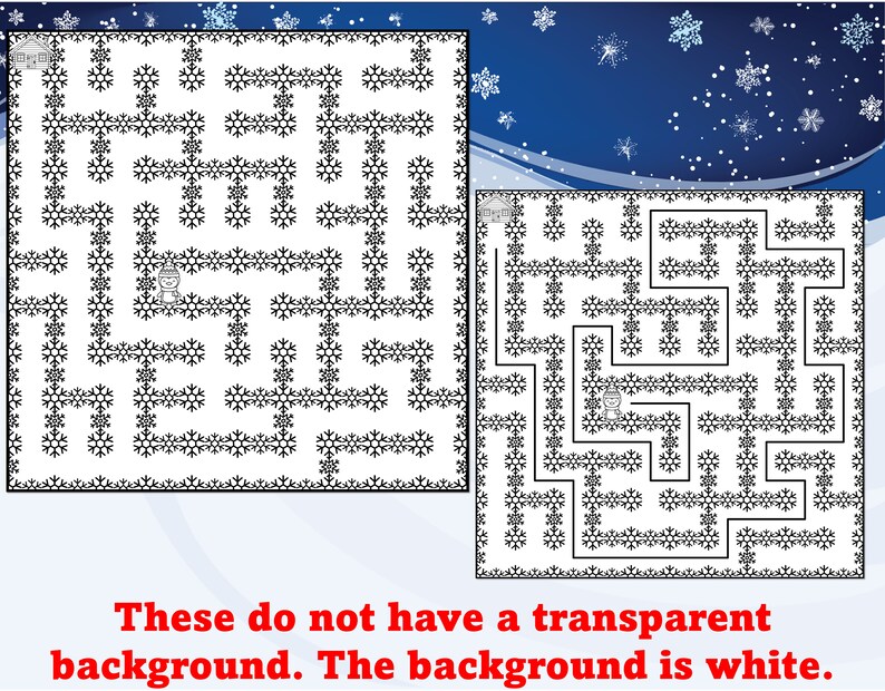 100 Penguin to Cabin Snowflake Mazes Winter Christmas - Etsy
