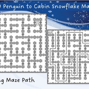 100 Penguin to Cabin Snowflake Mazes Winter Christmas - Etsy