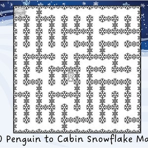 100 Penguin to Cabin Snowflake Mazes Winter Christmas - Etsy