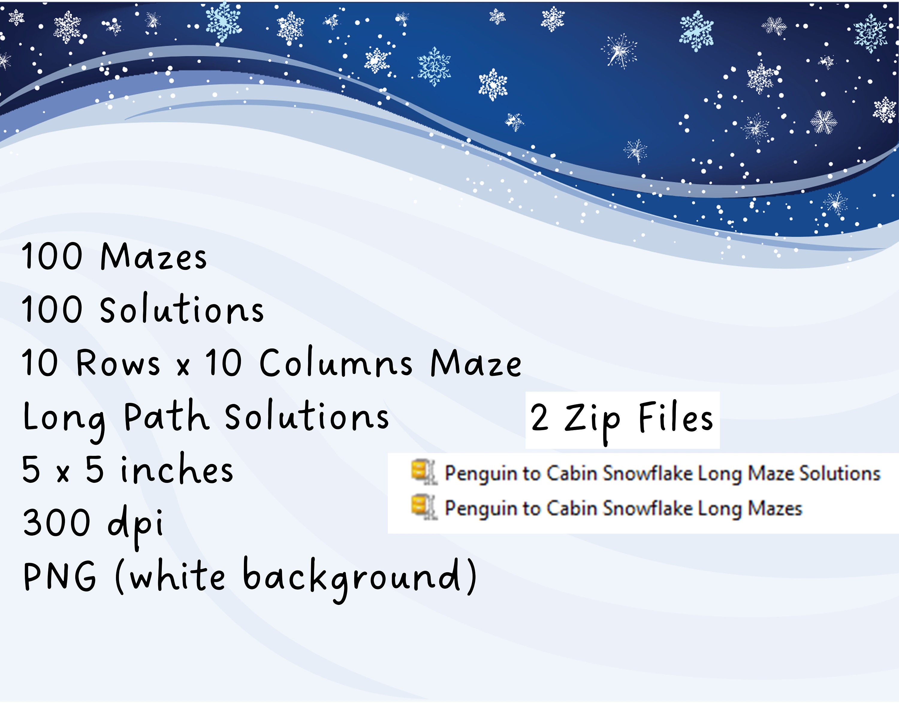 100 Penguin to Cabin Snowflake Mazes Winter Christmas - Etsy