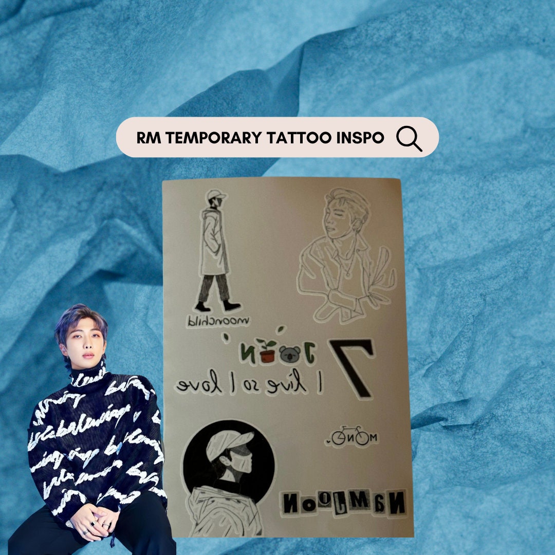 BTS RM Tattoos, Fake Tattoo, Bts - Etsy