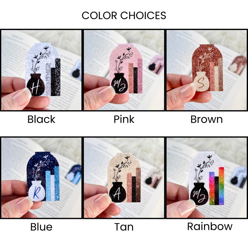 Personalized Magnetic Bookmark: Custom Glitter Bookshelf Gift - Etsy