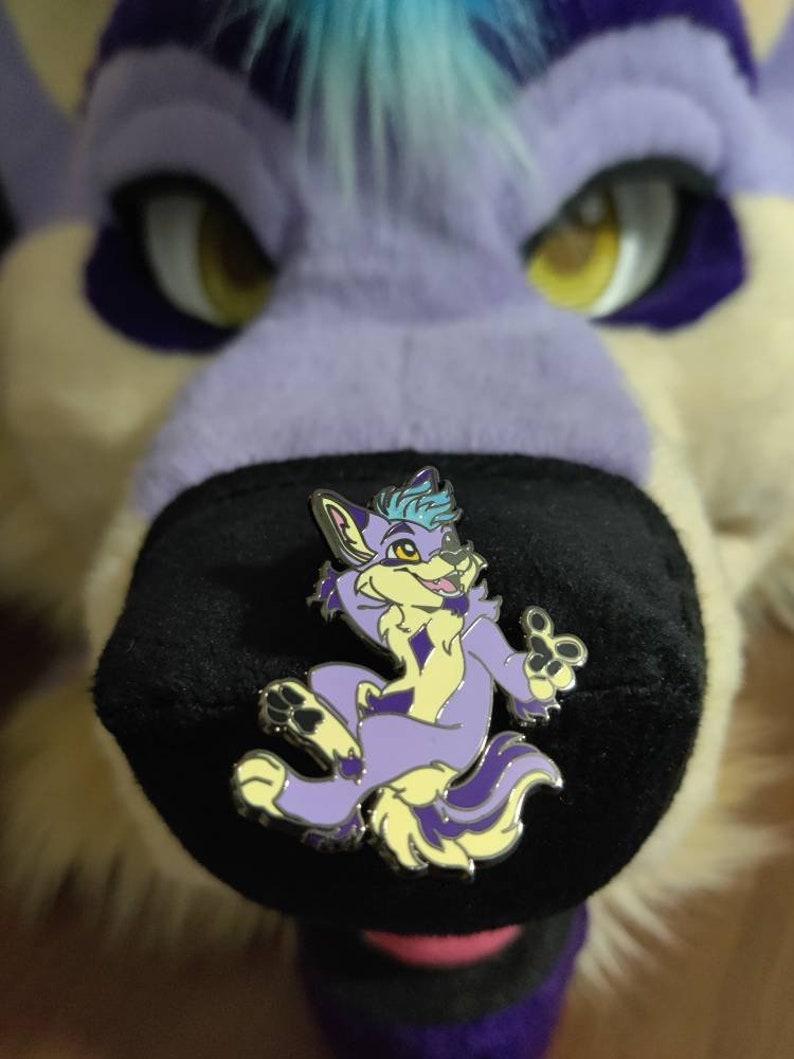 B GRADE - Riley Coyote Fursona Pin - Fursona Pins #1452 Hard Enamel Pin ...