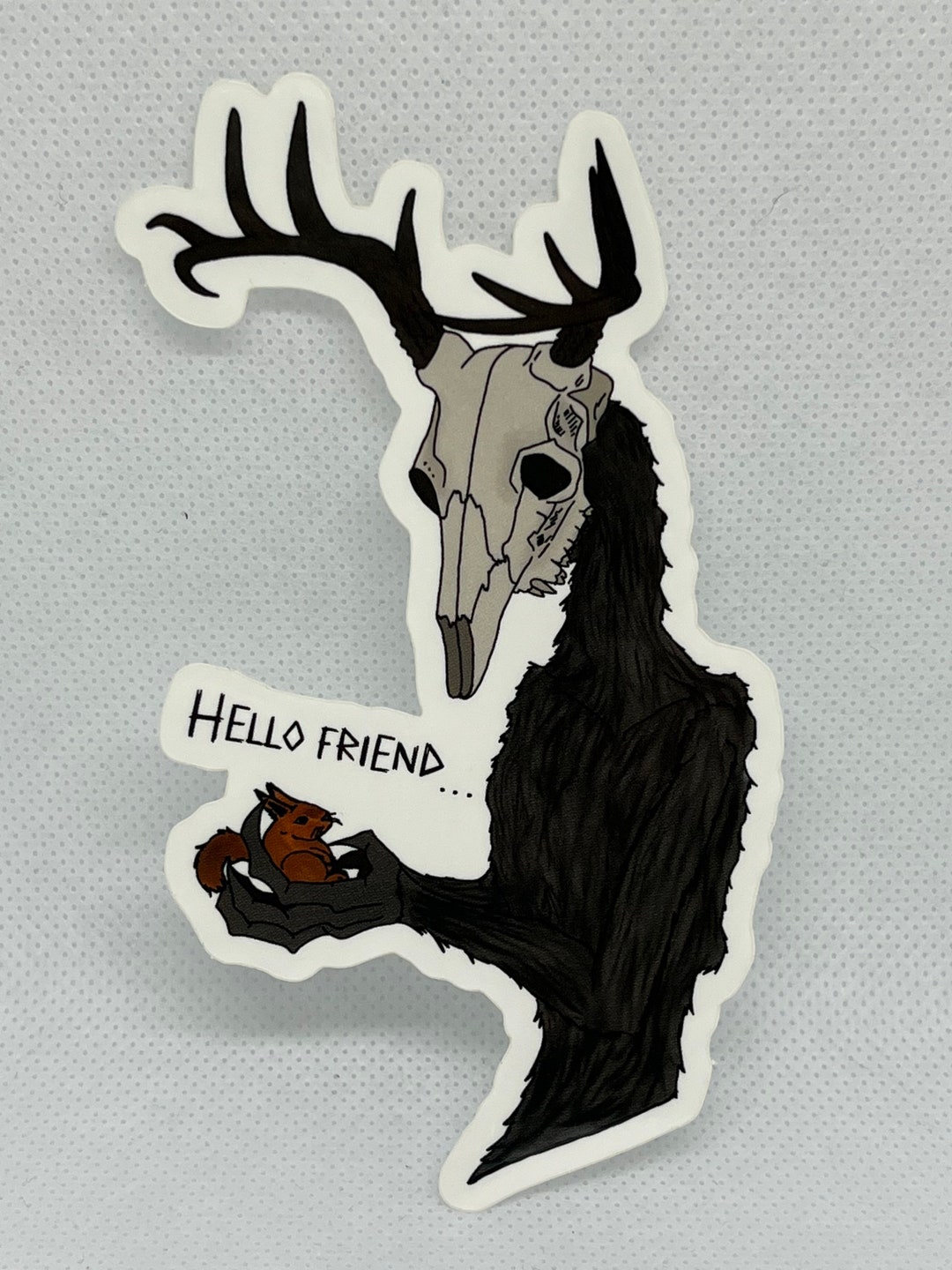 Hello Friend- Wendigo Sticker - Etsy