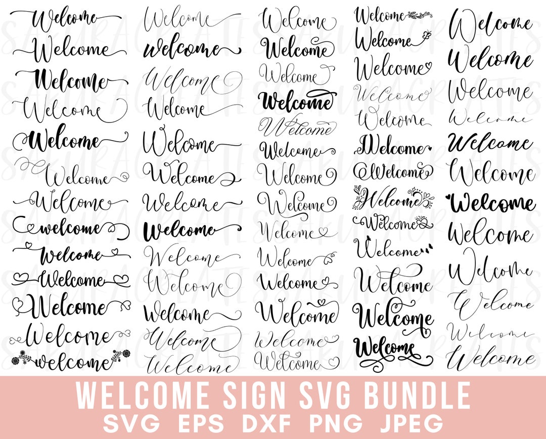 Welcome Svg Bundle Hand Lettered Welcome Sign Svg Welcome to - Etsy ...