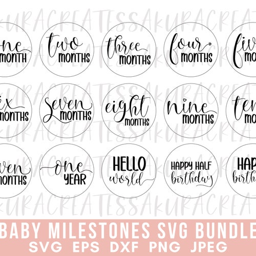 Baby Milestone Rounds Svg Baby Announcement Svg Hello - Etsy