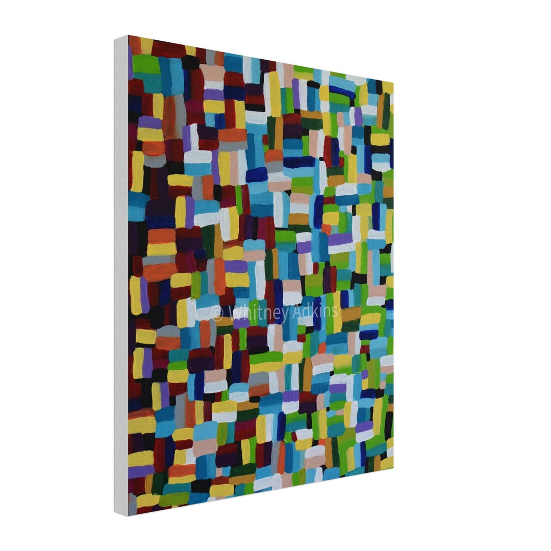 Abstract Bricks Canvas Colorful Contemporary Artwork Wall Art Color ...
