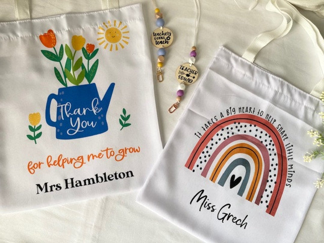 Personalised Teacher/carer Tote Bags Gift Appreciation - Etsy