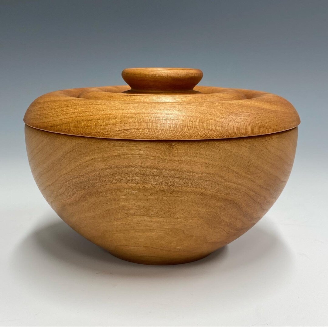 Wooden Cherry Lidded Bowl - Etsy