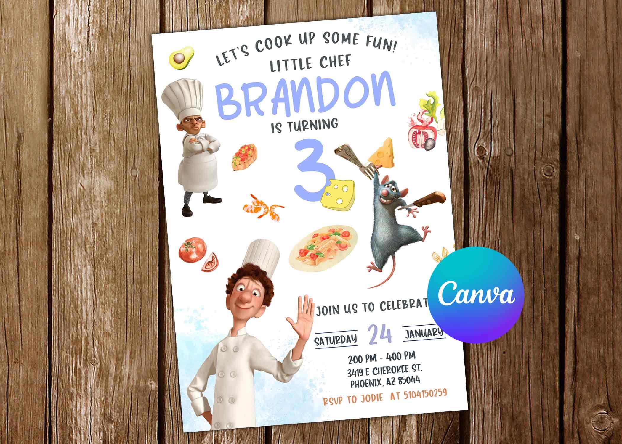 Ratatouille Invitation Ratatouille Birthday Invitation Ratatouille ...