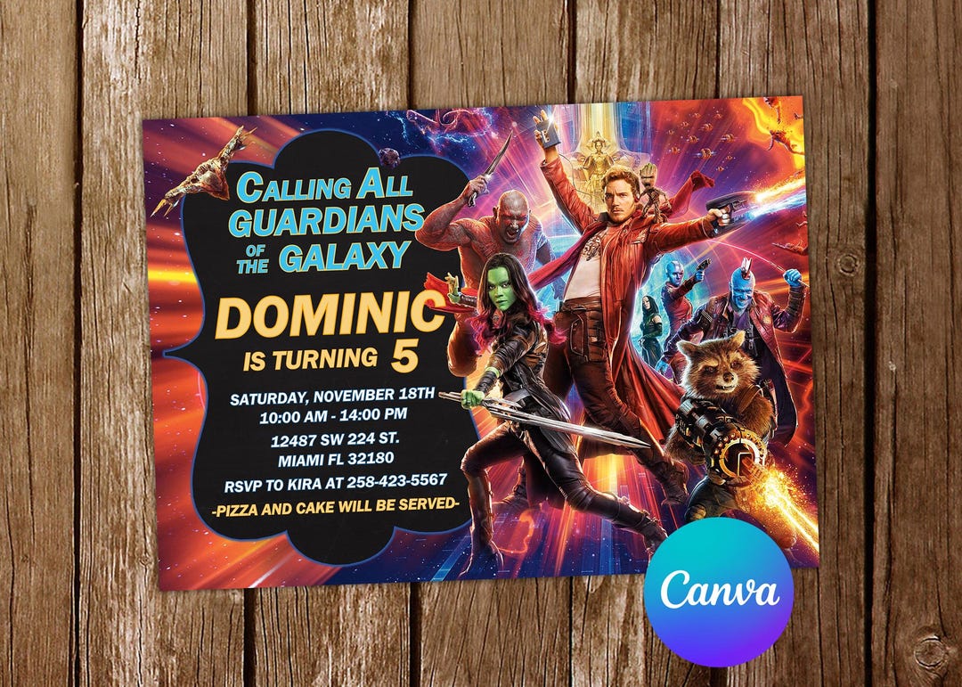 Guardians of the Galaxy Invitation Groot Invitation Guardians of the ...