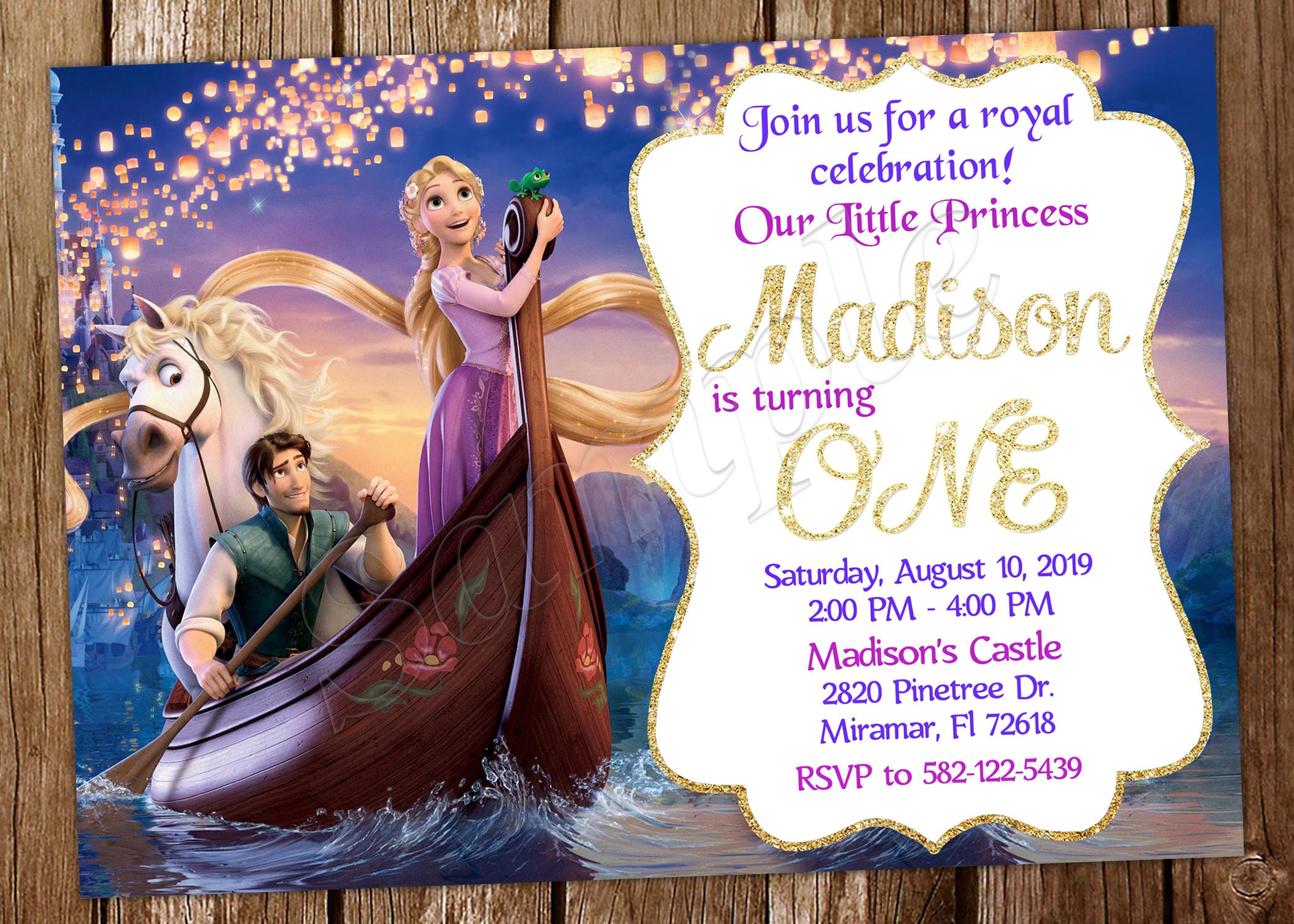 Rapunzel Invitation Tangled Invitation Rapunzel Birthday Rapunzel ...