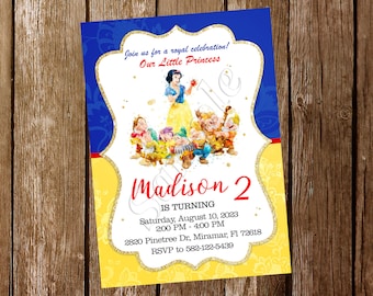 Snow White Invitation Snow White Invite Disney Princess Invite Princess ...