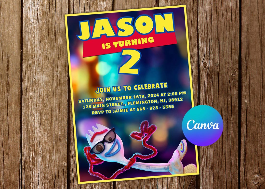 Forky Invitation Toy Story Invitation Forky Birthday Invitation Toy ...