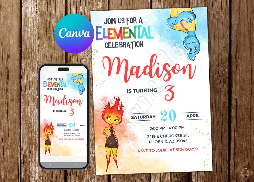 Elemental Invitation Elemental Birthday Invitation Elemental Party ...
