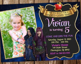Descendants Birthday Party Invitation - Etsy