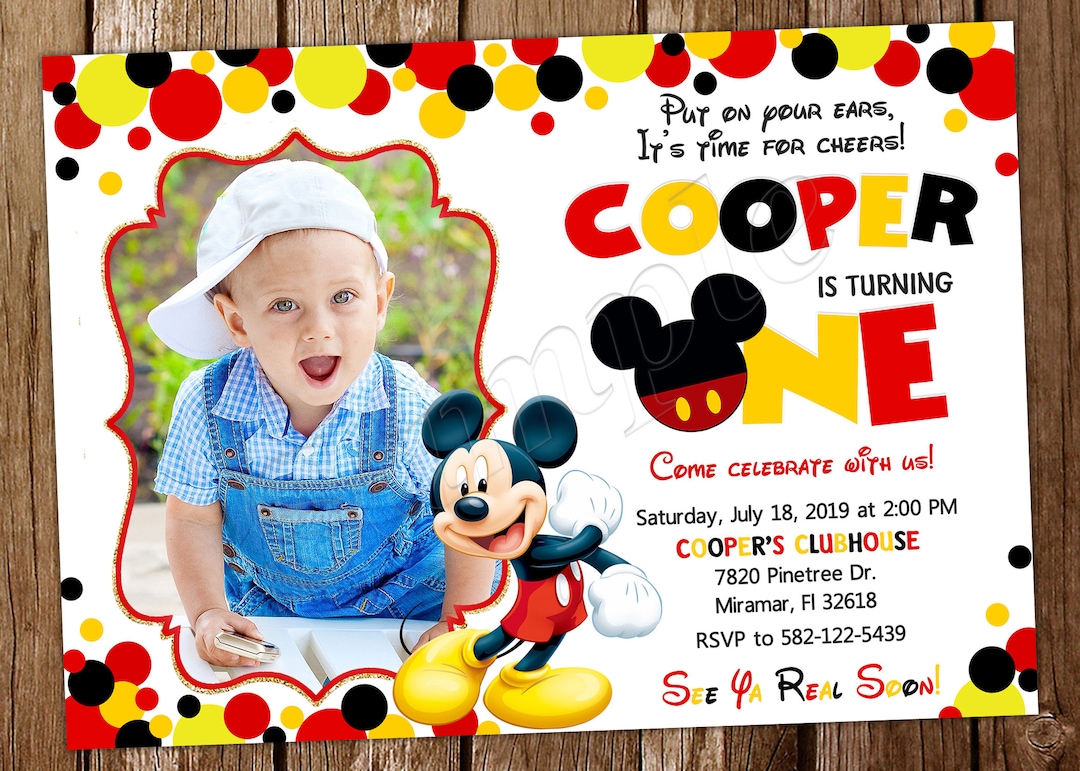 Mickey Mouse Invitation Mickey Invitation Mickey Mouse Birthday Mickey ...