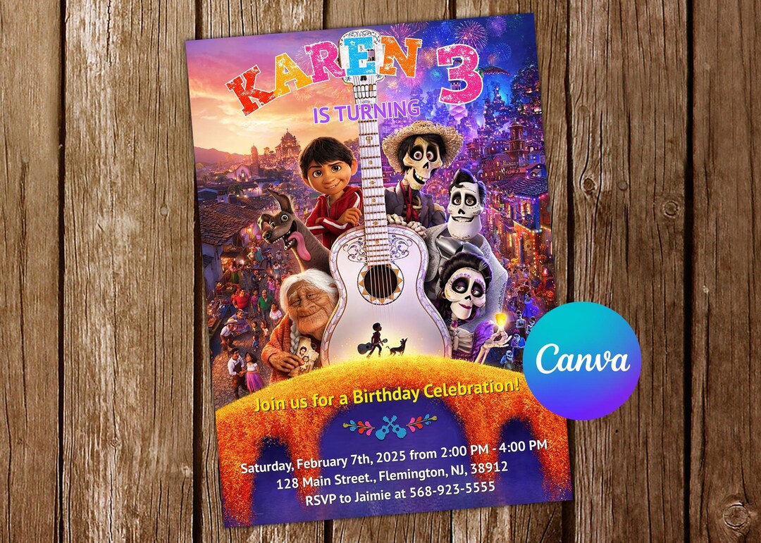 Coco Invitation Coco Birthday Invitation Fiesta Invitation Coco Party ...
