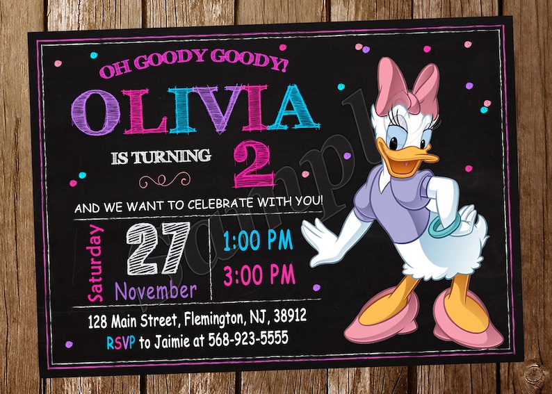 Daisy Duck Invitation Daisy Invitation Daisy Duck Birthday Daisy ...