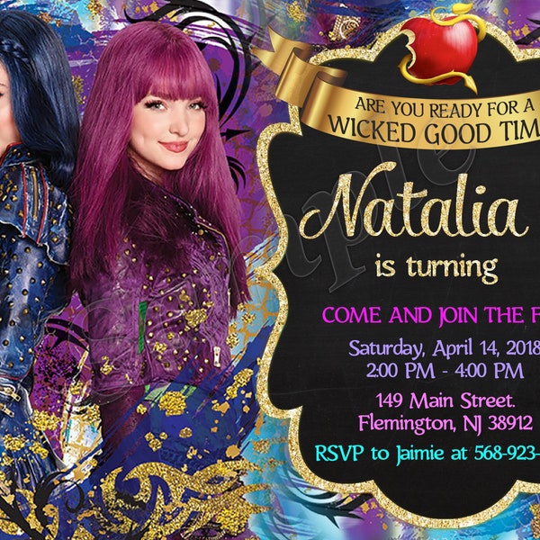 Descendants Birthday Invitation - Etsy