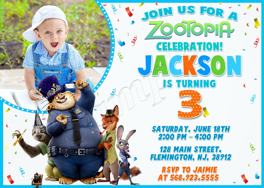 Zootopia Invitation Zootopia Birthday Zootopia Invite Zootopia Birthday ...