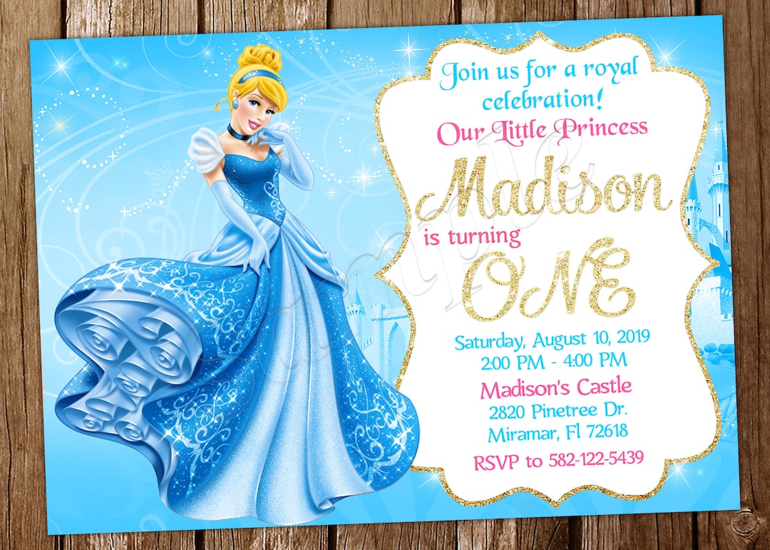 Cinderella Invitation Princess Cinderella Invitation - Etsy