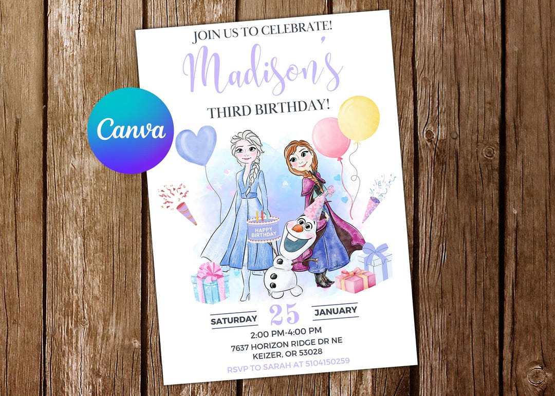 Frozen Invitation Frozen Birthday Invitation Frozen Party Frozen ...