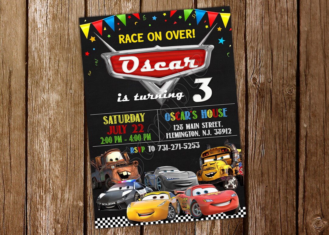 Cars Invitation Mcqueen Invitation Cars Birthday Cars Invite Cars ...